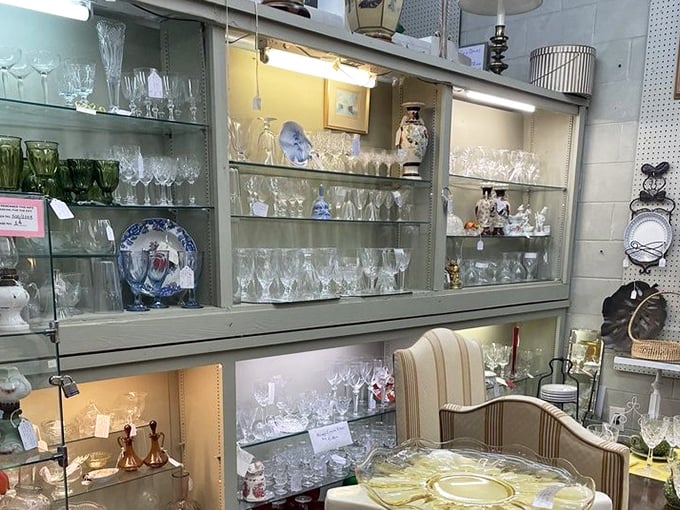 A crystal collector's dream—each faceted piece waiting to catch sunlight and scatter rainbows across dining rooms not yet discovered.