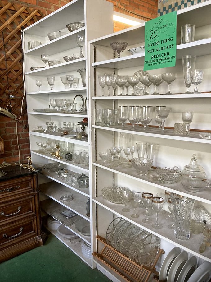 Crystal and glassware that sparkles under the lights like a chandelier factory explosion. Imagine serving lemonade in these—suddenly you're the fancy neighbor everyone talks about.