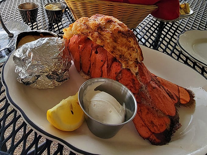 This lobster tail isn't just dinner—it's a special occasion on a plate, even if your special occasion is "it's Tuesday."