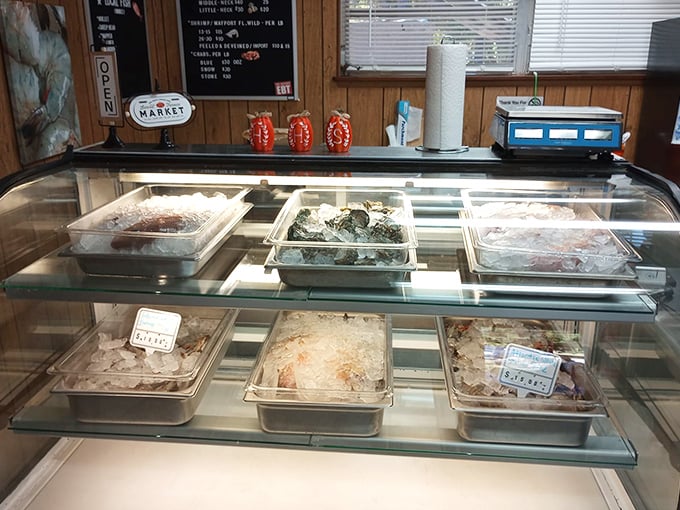The seafood display at Happy Harbor isn't about fancy presentation – it's about fish so fresh they practically introduce themselves to your taste buds.