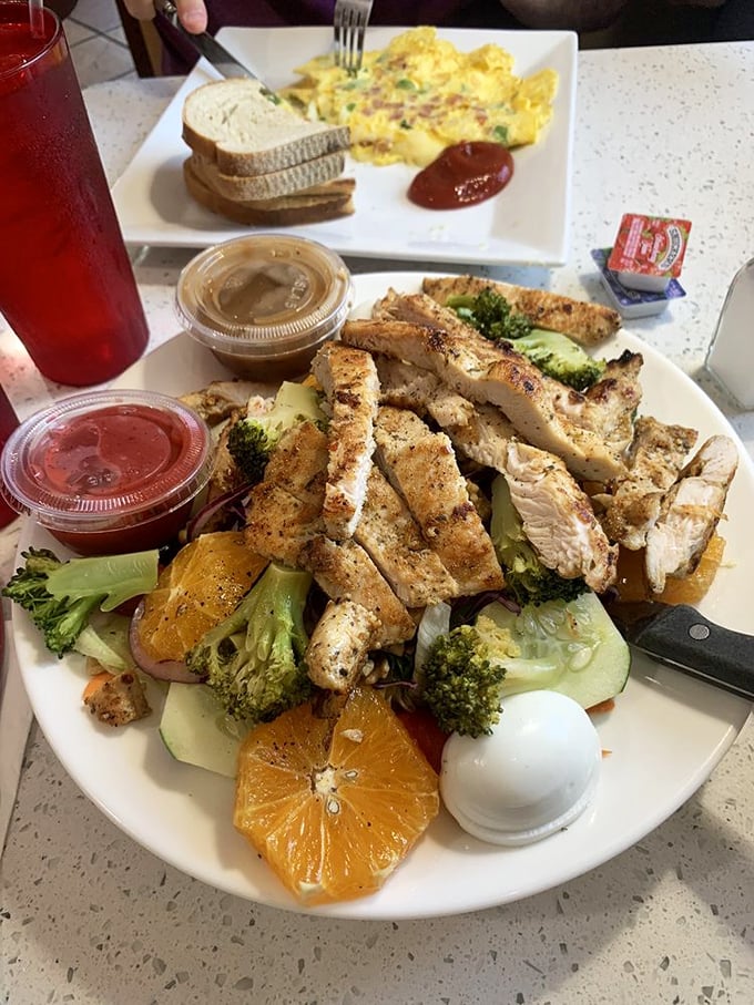 This chicken salad doesn't just have fruit—it's a tropical vacation on a plate where protein meets paradise.