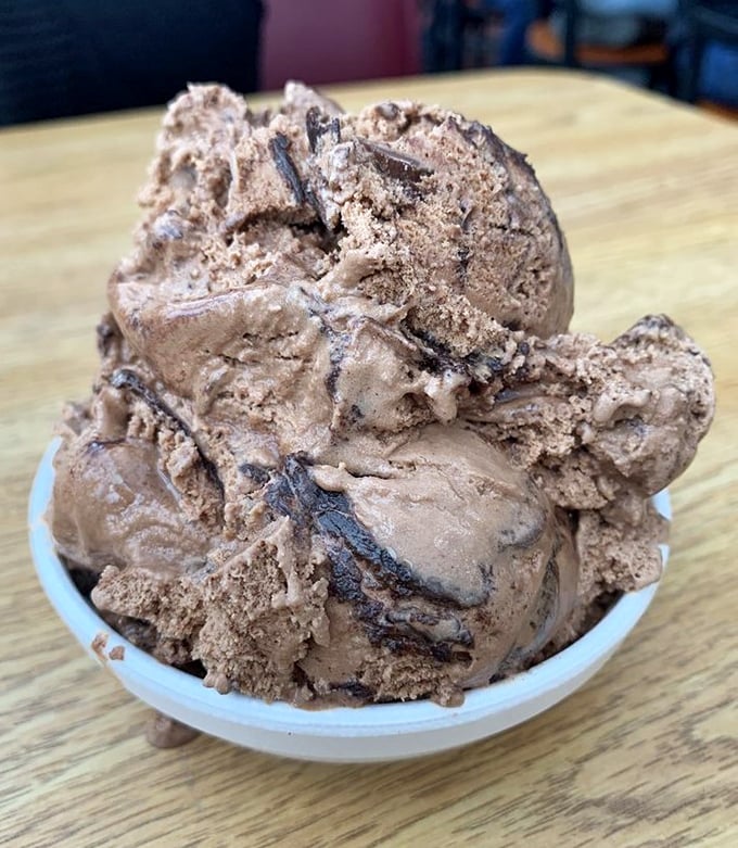 Chocolate ice cream that doesn't need fancy mix-ins to impress. Sometimes the classics become classics for a very good reason.