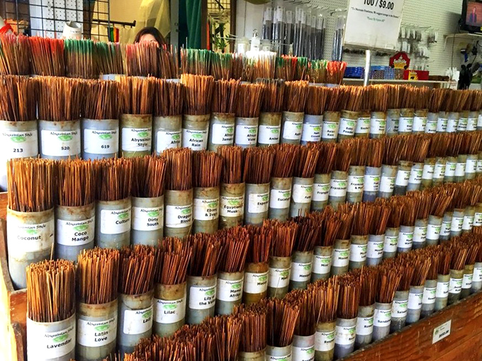 The incense display – a fragrant library where each stick promises to transform your living room into an exotic escape.