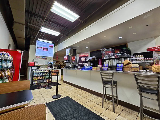 The ordering counter—that magical threshold where sandwich dreams are articulated and then, minutes later, deliciously realized.