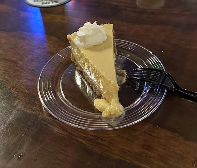 Key lime pie so authentic it should come with a tiny passport—the perfect sweet-tart ending to a seafood feast.