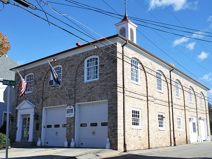 Even Ligonier's fire station has architectural character—proving that in this town, even emergency services come with a side of historic charm. 