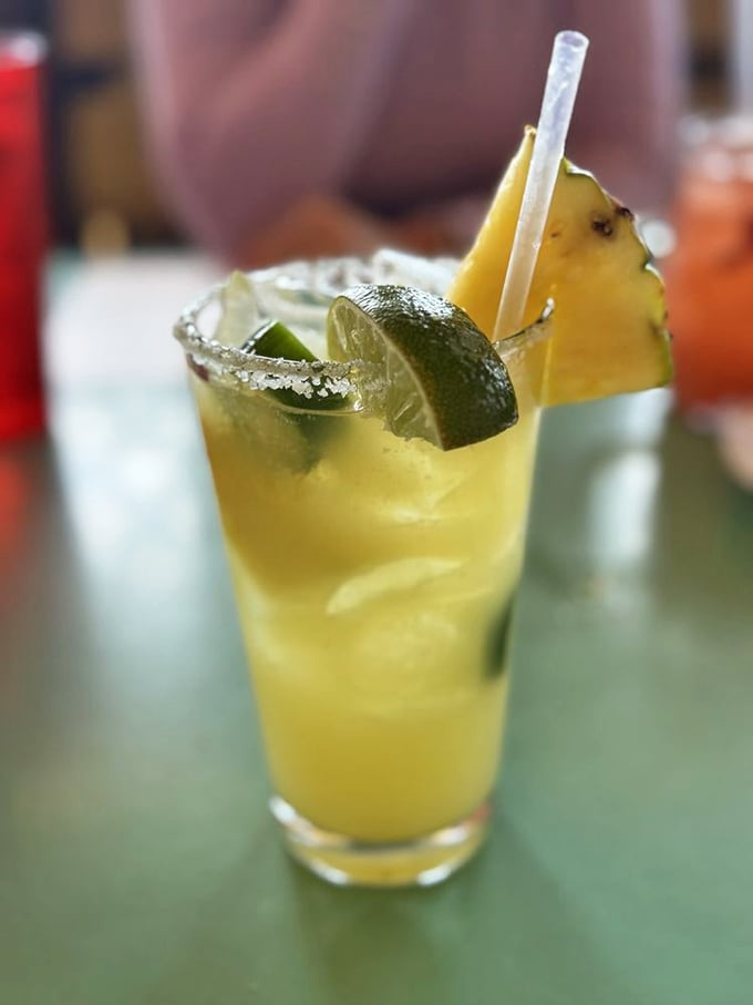 This isn't just a margarita—it's a vacation in a glass with a salt-rimmed passport to relaxation.