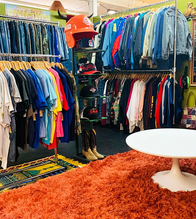 The menswear section offers everything from casual tees to vintage sports memorabilia. That Auburn cap has definitely seen some victory celebrations.