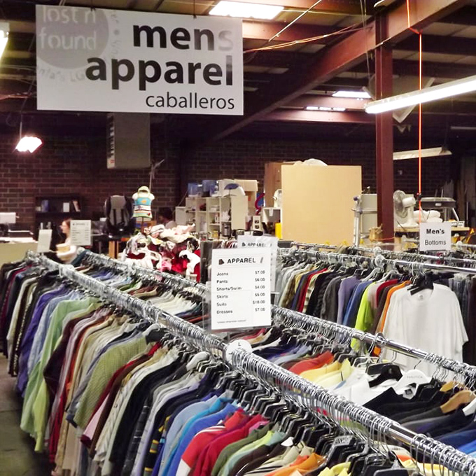 Men's apparel organized by color and type—a rainbow of possibilities for refreshing your wardrobe without the sticker shock.