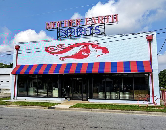 Mother Earth Spirits' vibrant façade promises libations with local character. The kind of place where strangers become friends over a second round. 