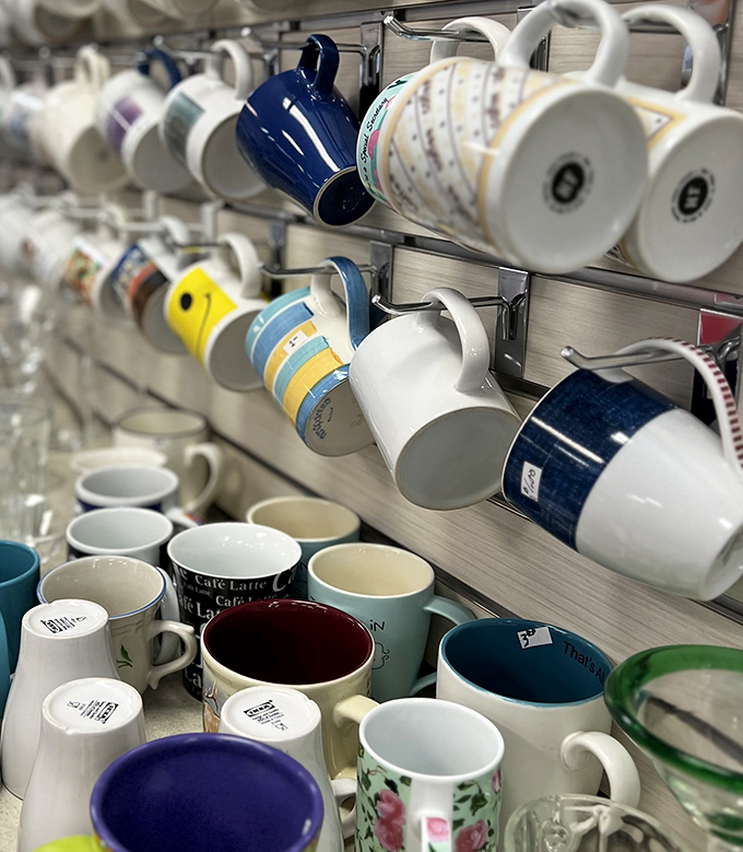 Mug collectors, beware! You'll enter planning to buy one quirky coffee cup and leave with enough for a dinner party of twelve.
