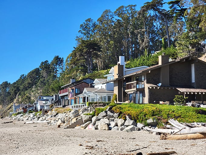 Beach homes perched above the shoreline offer a daily reminder that coastal living isn't just about location—it's about embracing nature's ever-changing canvas.