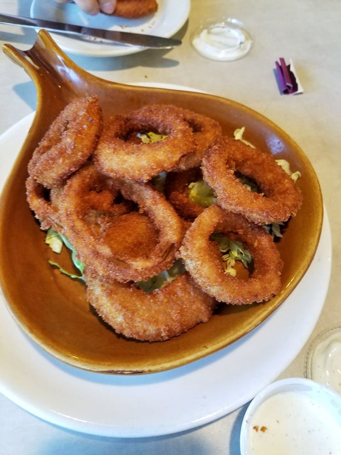Onion rings with the perfect crunch-to-squish ratio—the kind that make you forget you're technically eating a vegetable.