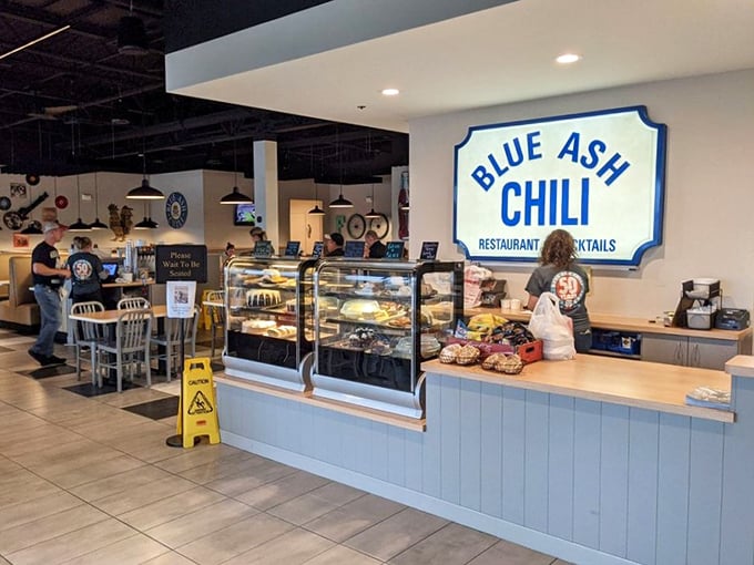 Blue Ash Chili's interior strikes that perfect balance—clean, comfortable, and focused on what matters: getting that chili from kitchen to mouth ASAP.