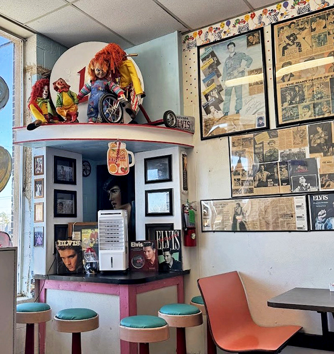 Every angle reveals another layer of authentic charm that modern restaurants spend fortunes trying to replicate.