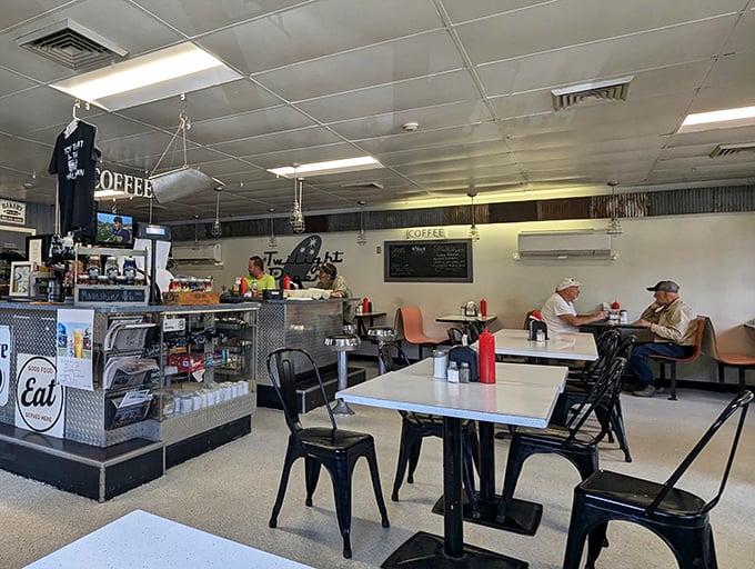 The industrial-meets-homey interior design creates that perfect "everybody knows your name" atmosphere that chain restaurants spend millions trying to replicate.