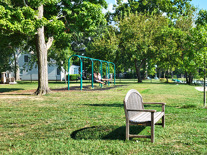 Oxford Town Park offers simple pleasures – a bench, some swings, and the radical notion that sometimes doing nothing is everything.