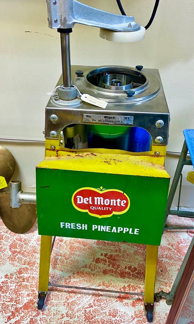Not just a pineapple corer—it's a mechanical marvel from when kitchen gadgets were built like tanks and designed with atomic-age optimism.