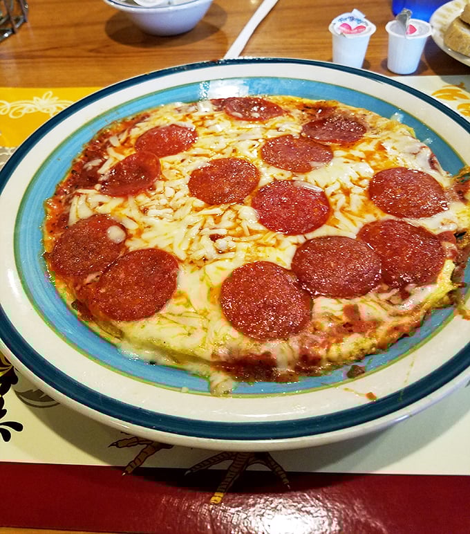 Pizza that proves you don't need a wood-fired Italian oven to achieve greatness—just cheese that bubbles and pepperoni that curls at the edges.