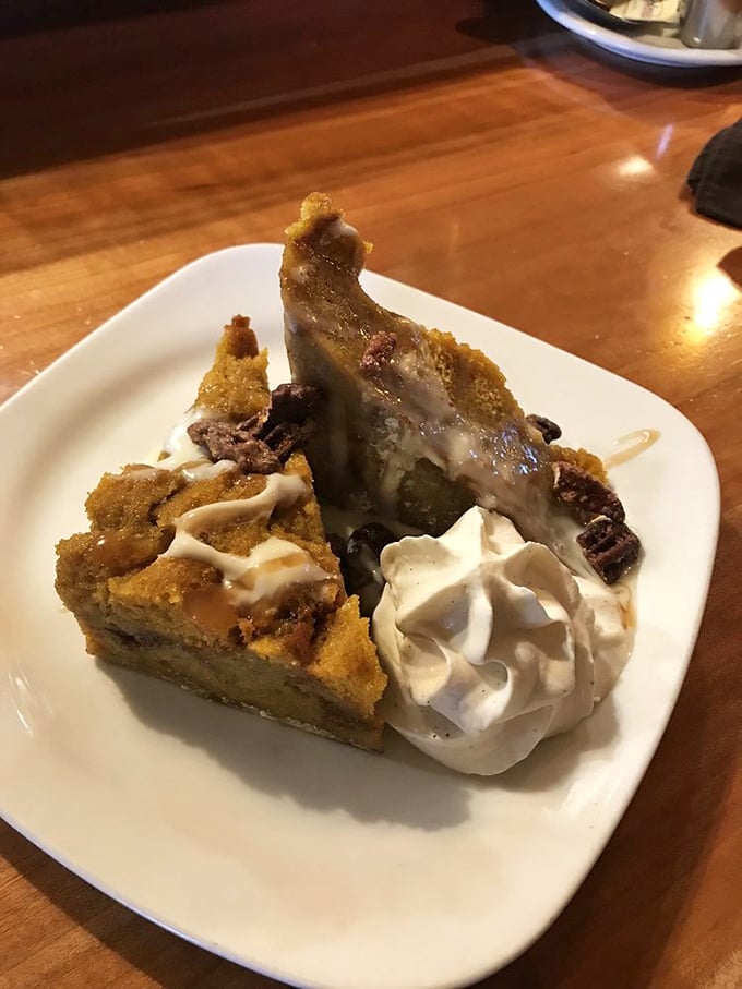 Pumpkin bread pudding that tastes like autumn decided to throw a party in your mouth.