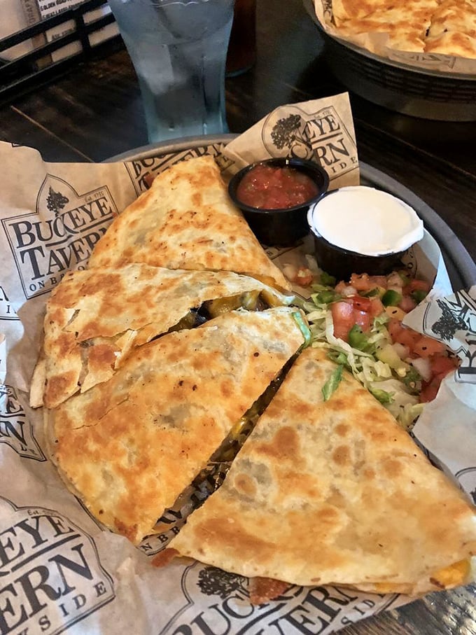 Quesadillas cut into perfect triangles, because geometry never tasted this good with salsa on the side.