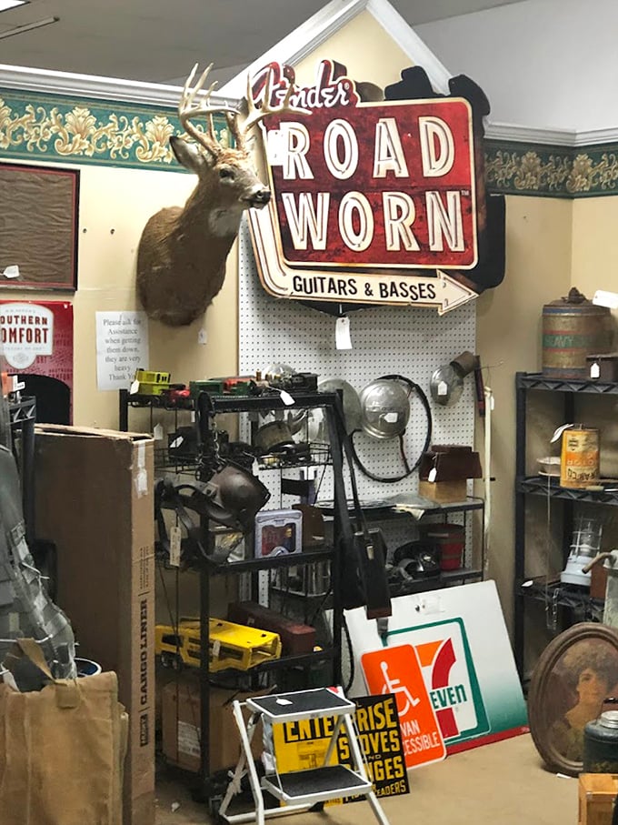 That mounted deer head has witnessed decades of shoppers exclaiming, "My grandmother had one just like this!" about practically everything below it.