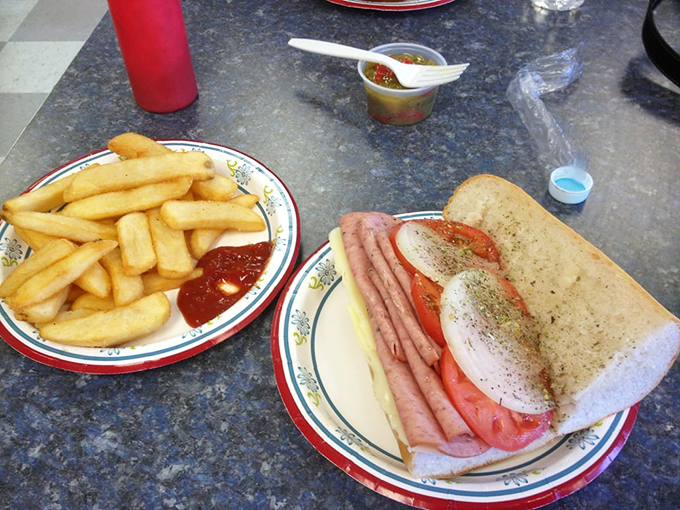 Golden fries and a hefty sandwich—the dynamic duo that never goes out of style.