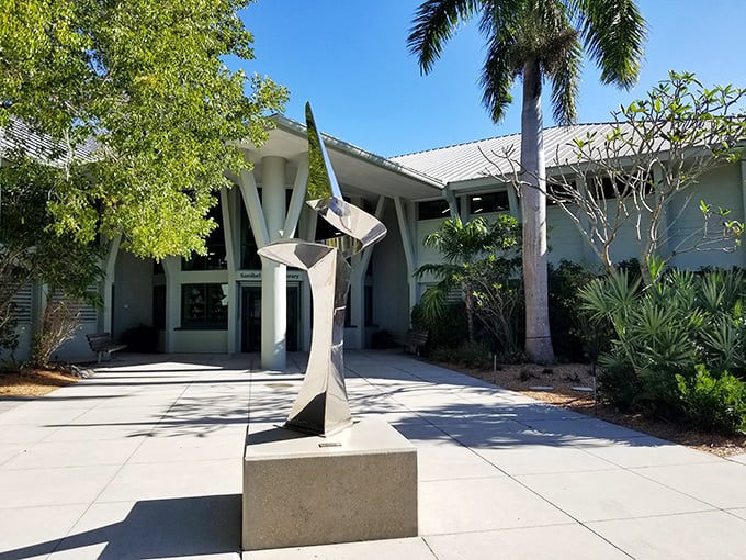 Sanibel's public library proves that even paradise needs a good book. Those windows frame views that compete with any bestseller's descriptions.