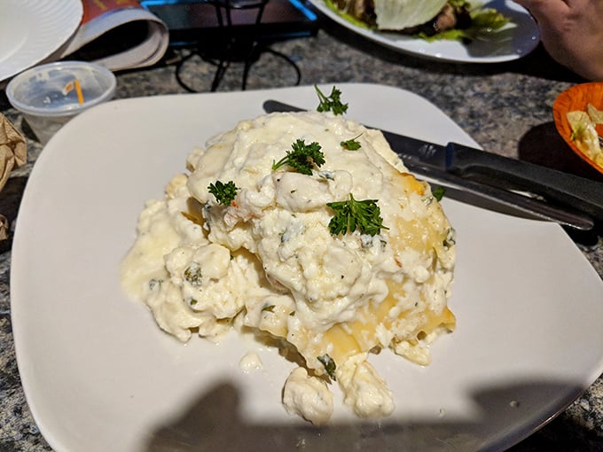 Seafood pasta that brings coastal flavors to landlocked tables. The generous portion means you'll be thinking about it for tomorrow's lunch too.