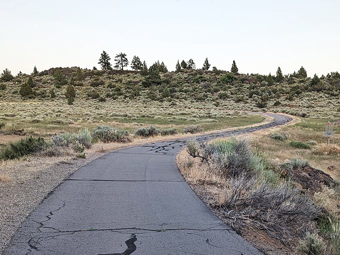 This winding desert trail invites contemplation as it meanders through sagebrush and juniper, a meditation path where your footsteps provide the only soundtrack needed.