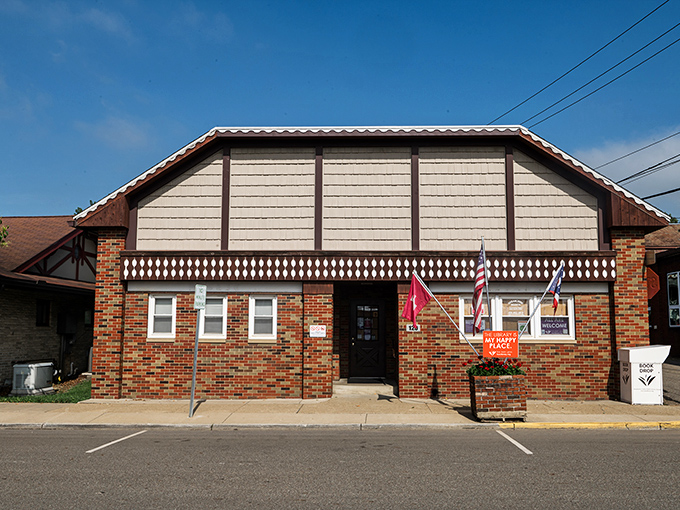 Even the library here maintains that perfect small-town charm that makes reading feel like a luxury.