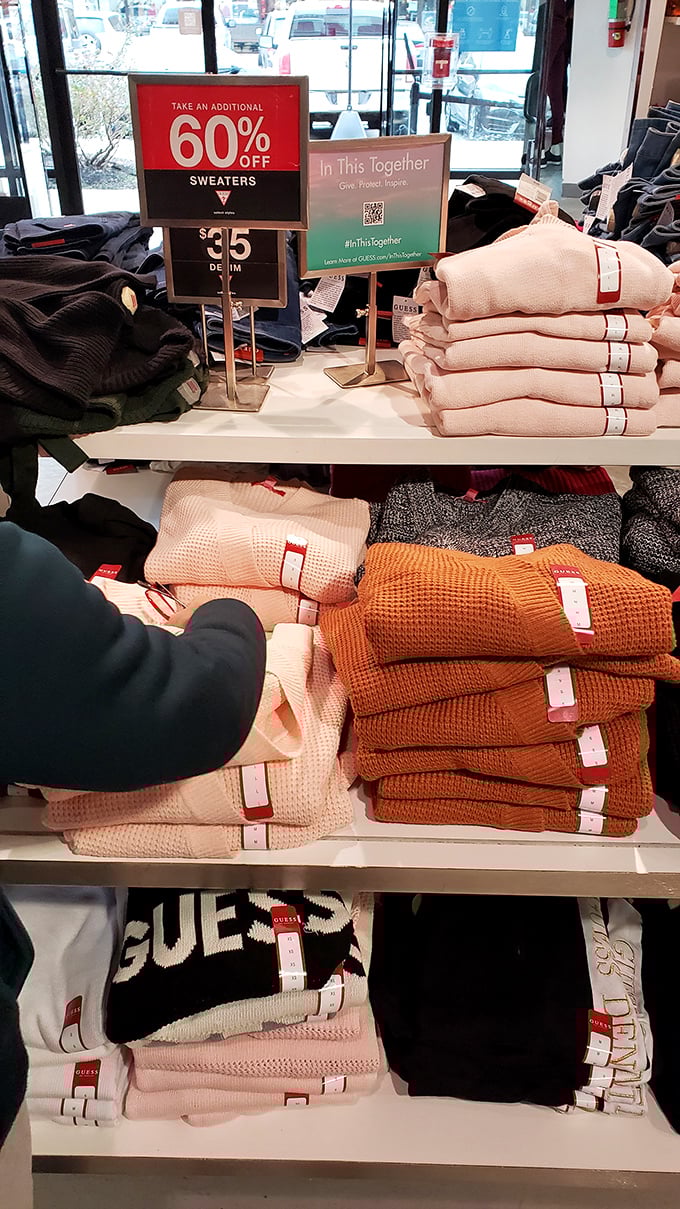 Sweater weather celebration at 60% off! These cozy knits are stacked with care, just waiting to become the comfort piece you wear until spring arrives.