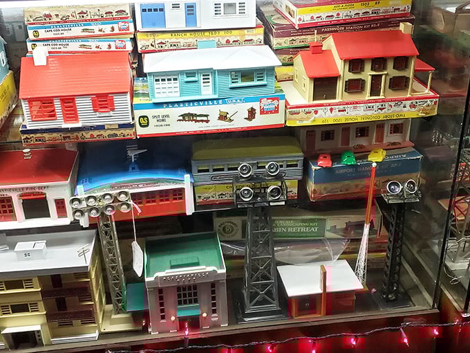 Miniature buildings create tiny worlds where childhood imagination meets serious collector dedication and nostalgic charm.