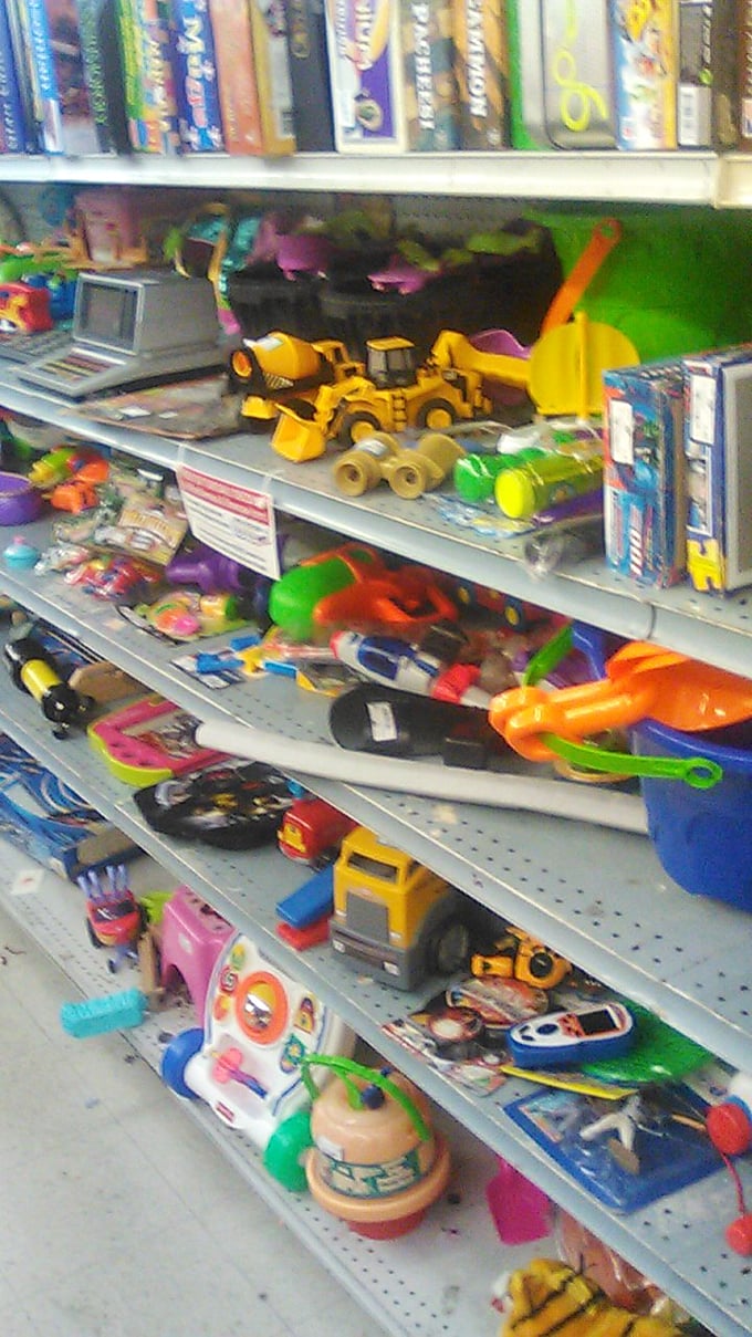 The toy section: where childhood memories come flooding back faster than you can say "I had that!" Nostalgia sold separately.