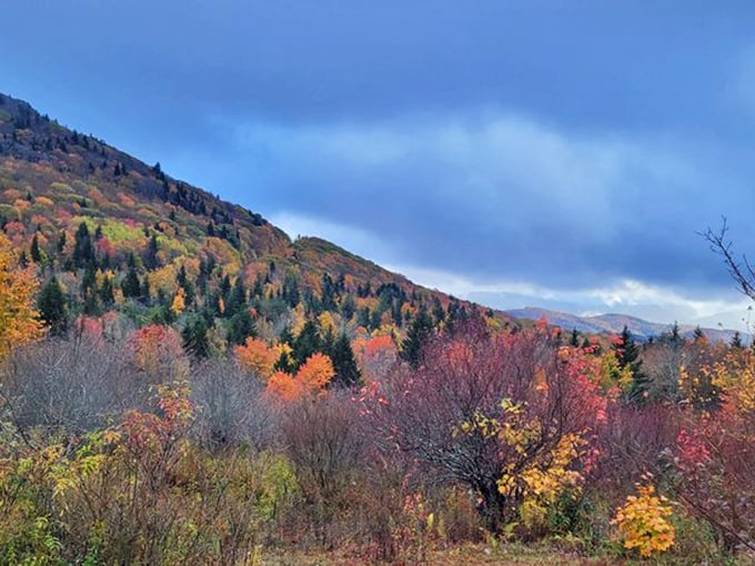 Autumn's fiery display burns across the highlands under dramatic skies. Mother Nature's seasonal mood swing has never looked so good.