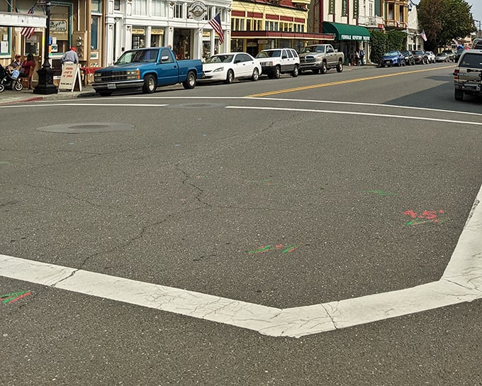 Crossing Main Street in Ferndale feels like time travel—if time travel included better coffee options and reliable Wi-Fi hidden behind those historic facades.