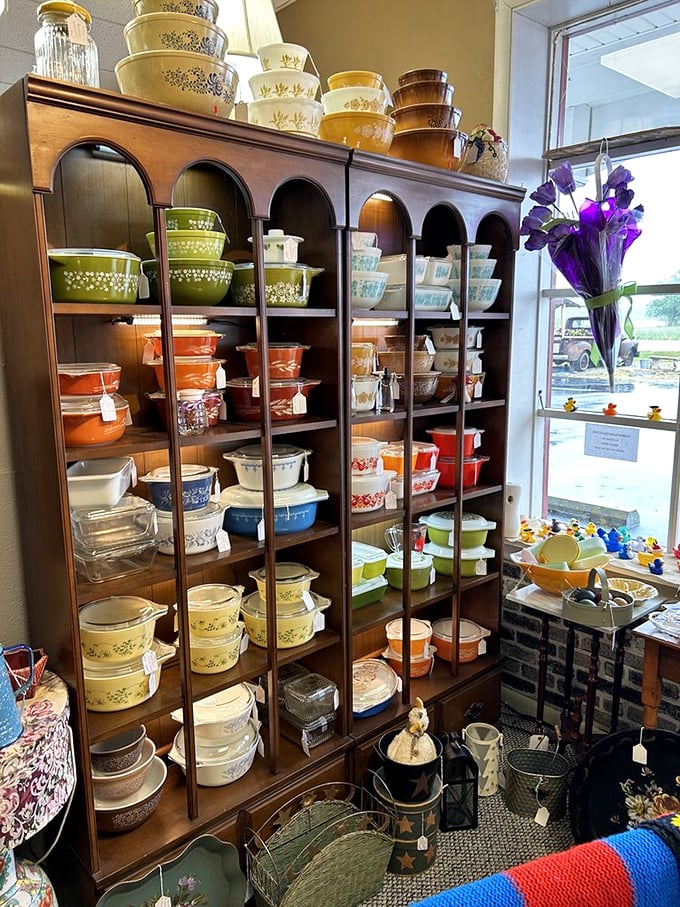Pyrex paradise! This collection of vintage cookware would make your grandmother swoon and modern collectors reach for their wallets.