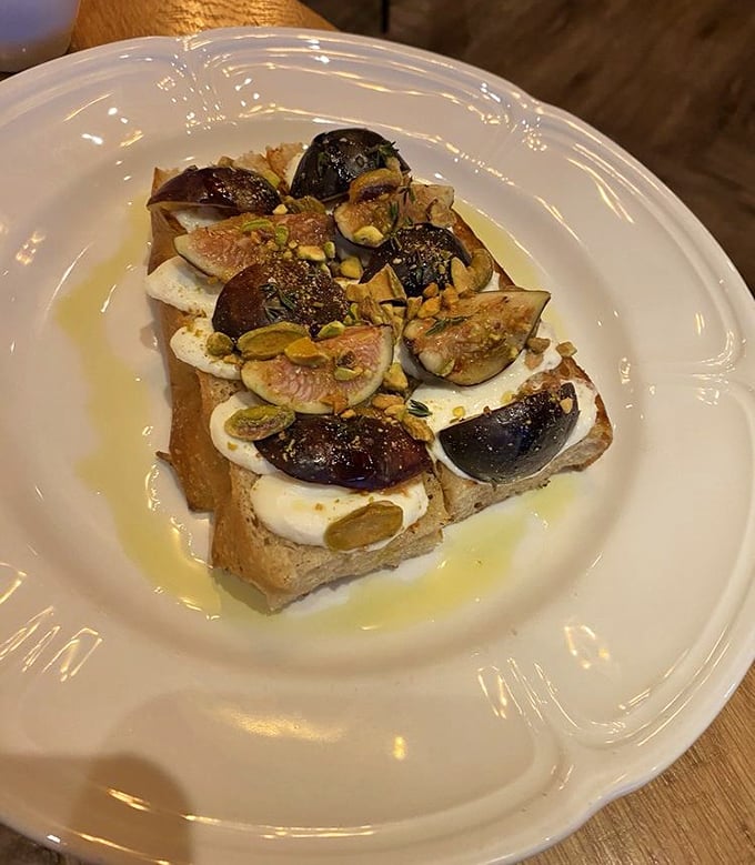 Warm ricotta toast with figs and pistachios – proof that sometimes the simplest combinations create the most profound pleasures.
