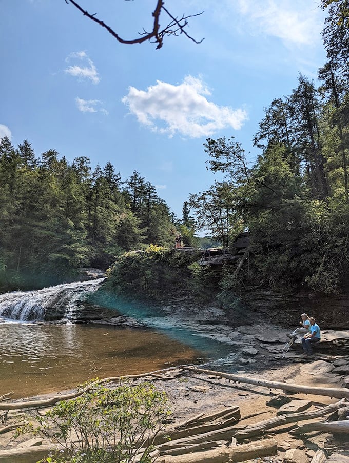 Summer's perfect playground where visitors cool their feet in nature's version of a five-star resort pool.