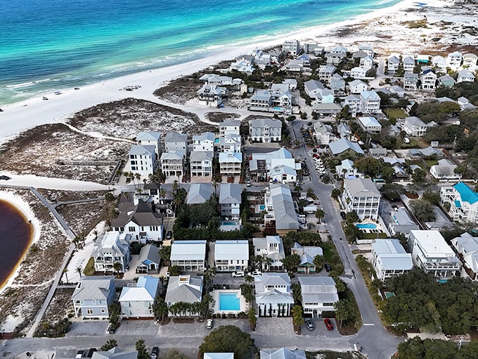 Bird's-eye bliss: From above, Grayton's perfect balance becomes clear—just enough development to be comfortable, enough untouched shoreline to remember why you came.