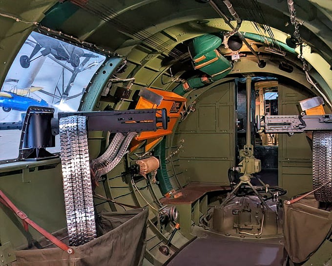 First-class accommodations, military style. This aircraft interior shows that function trumped comfort when your mission was more important than legroom.