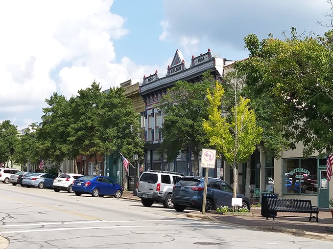 Another angle of Edenton's charming streetscape reveals the careful preservation that makes this town feel like stepping into a watercolor painting.