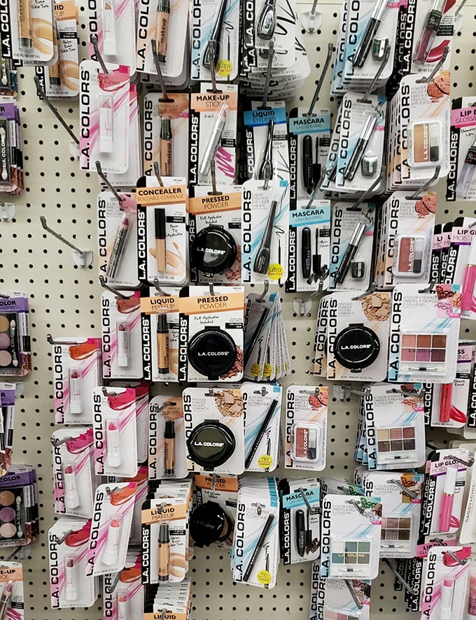Beauty on a budget isn't an oxymoron—it's an entire wall of affordable cosmetics promising glamour without the sticker shock.