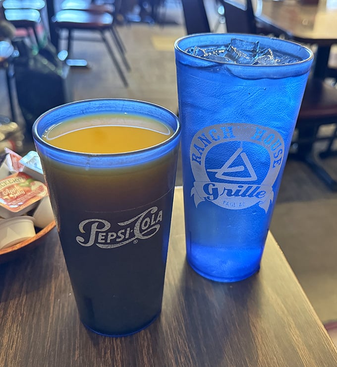 The universal language of diner beverages – one sip from these glasses and suddenly you're part of a great American tradition.