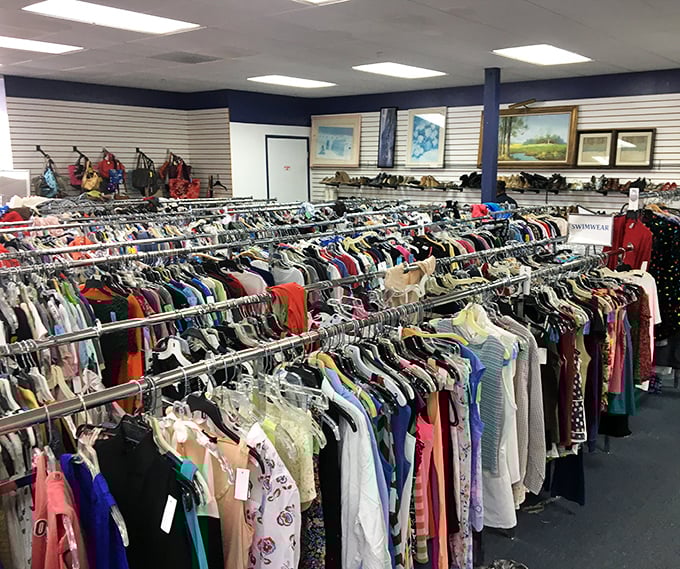Rack after glorious rack of possibilities. This isn't just clothing—it's a wardrobe waiting to happen at prices that feel like stealing.