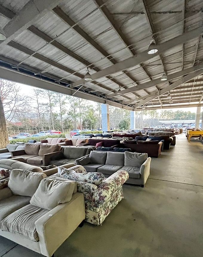 Couches upon couches upon couches—it's like a furniture store had a very comfortable explosion in the best possible way.