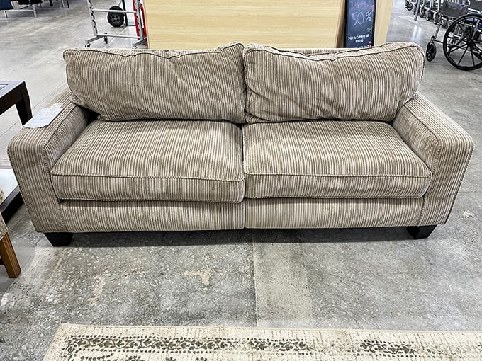 The perfect neutral couch for your living room—already broken in by someone else but without the "broken in" price tag.