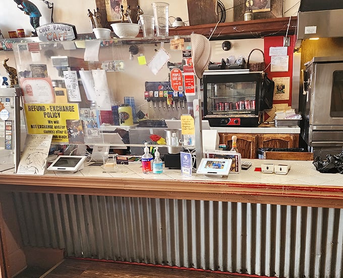 The counter where magic begins. Simple, functional, and without pretense—much like the food that emerges from behind it.