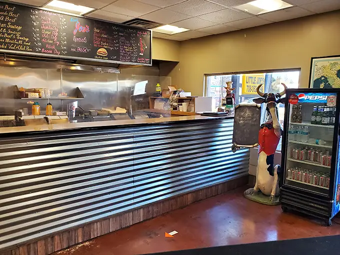 The ordering counter—where dreams come true, arteries harden, and the staff has probably heard every "hold the ketchup" joke in existence.