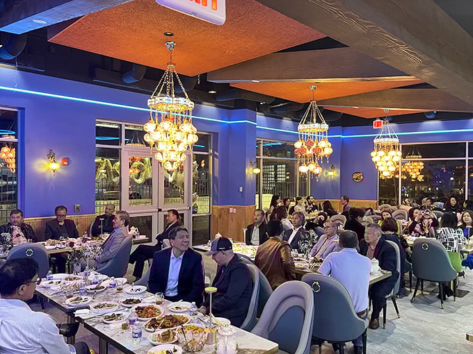 A full house of happy diners proves that exceptional food needs no translation—just willing forks and an appetite for culinary adventure.